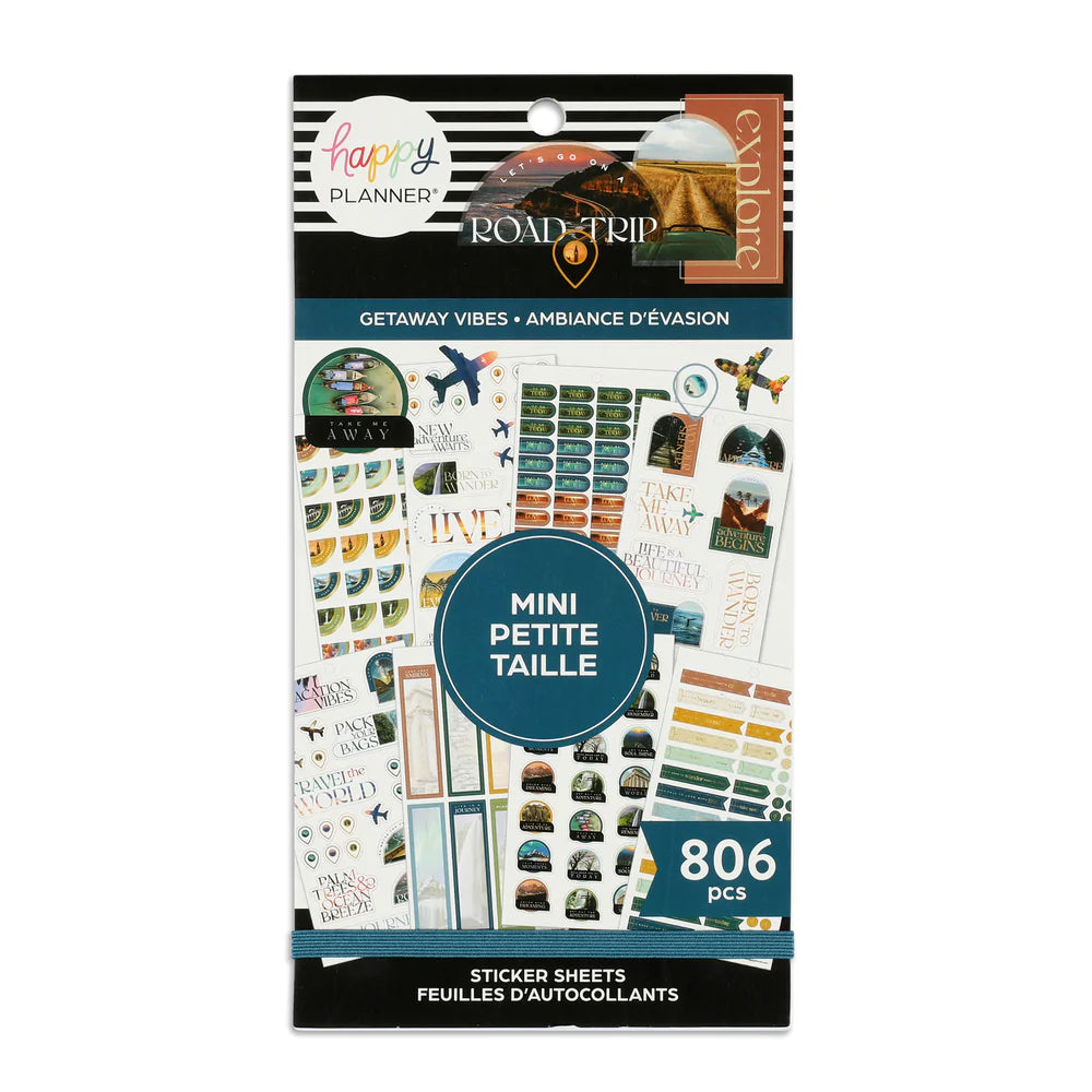 Happy Planner - Value Pack Sticker Getaway Vibes Mini 30 Sheet ...